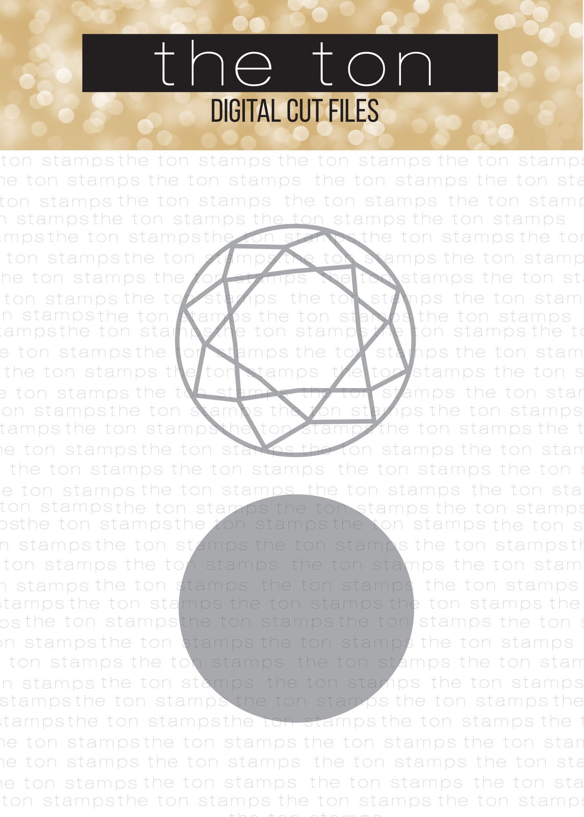 Diamonds (Round) - Solid + Outline SVG Cut File Set | The Ton