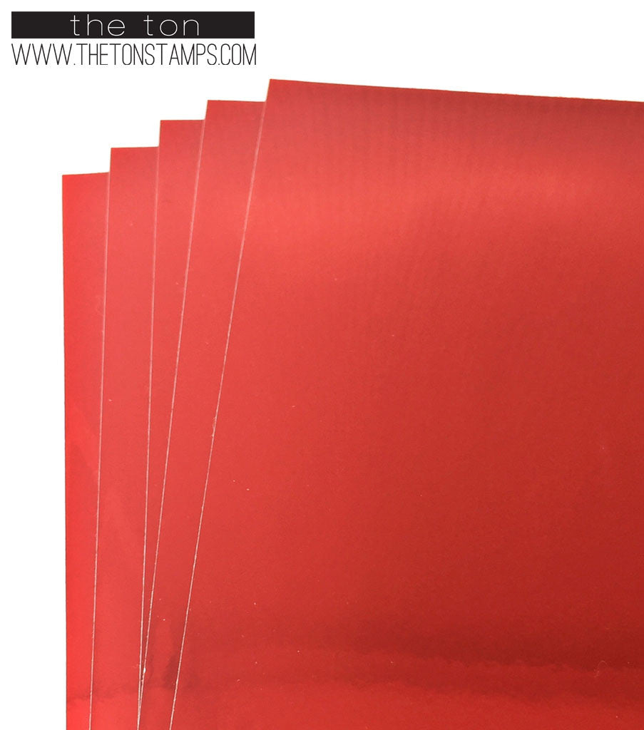 Adhesive Foil Paper - Red (7.9in x 9in) | The Ton